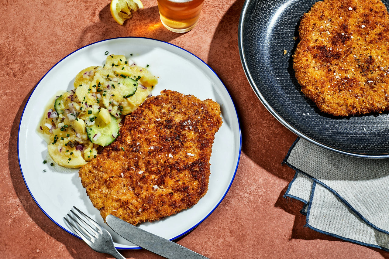 Schnitzel with Potato Salad – HexClad Cookware UK