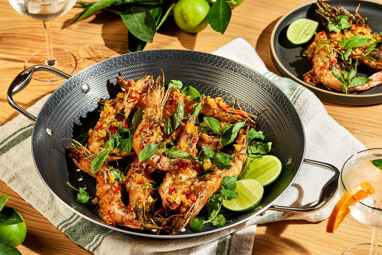 Grilled King Prawns with Sticky Tamarind-Chile Glaze – HexClad Cookware UK