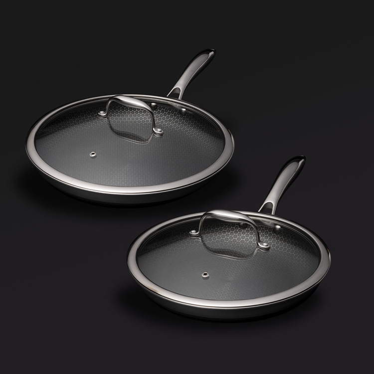 30 cm & 25 cm Hybrid Pan & Lids Set – HexClad Cookware UK