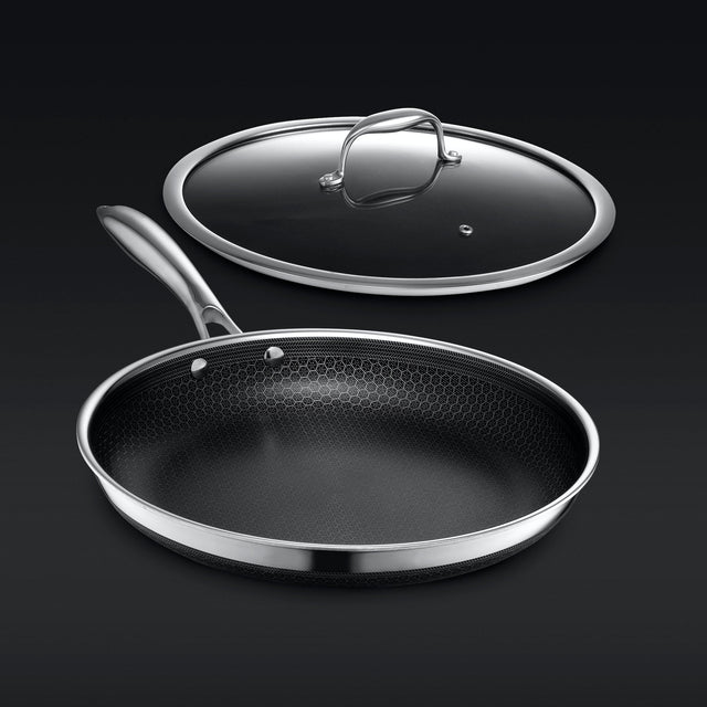30 cm Stainless Steel Pan with Lid | Clad Stainless Steel Cookware ...